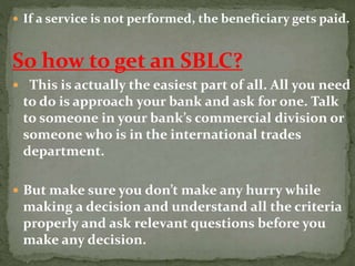 Sblc and several aspects of sblc monetization | PPT