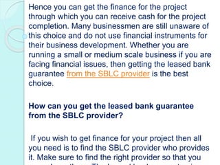 SBLC Provider – Avoid Pit falls In Retail Business With Financial Instruments | PPT