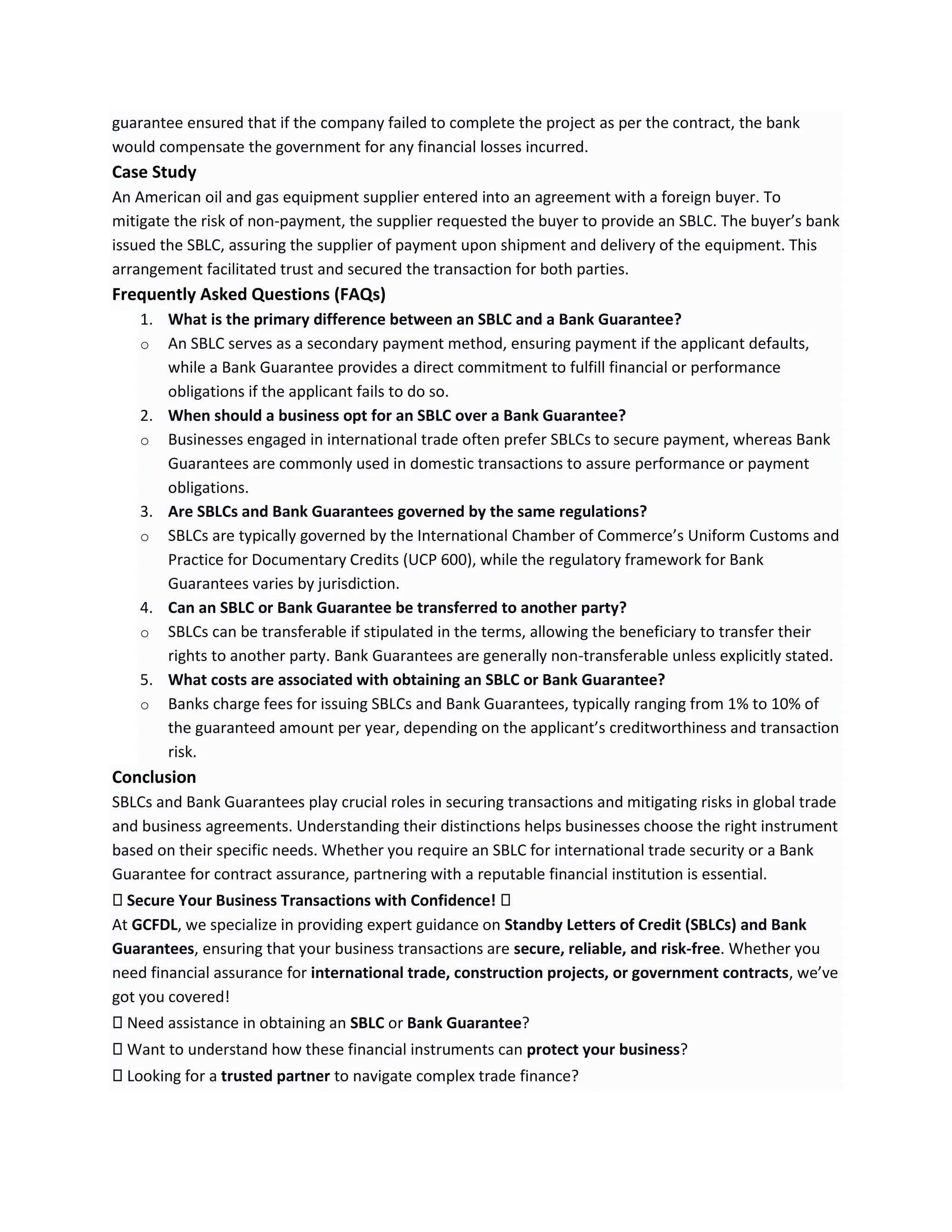 SBLC vs. Bank Guarantee: Key Differences & Uses | PDF