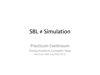 SBL for ICRE workshop | PPTX