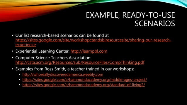 Scenario Based Learning Workshop | PPT