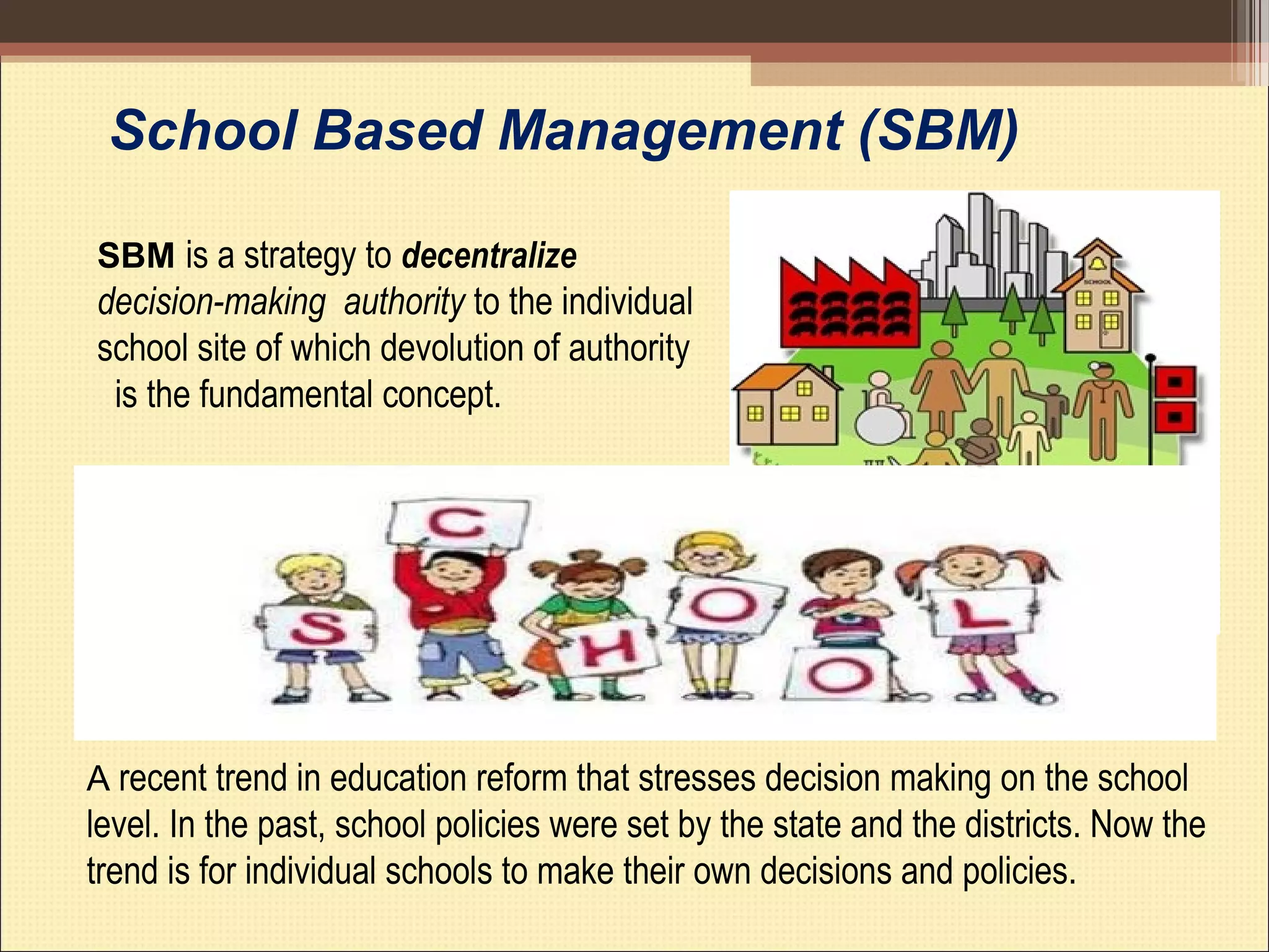 SBM Latest trend in School Management | PPT