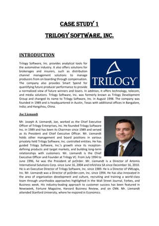 CASE STUDY ON TRILOGY SOFTWARE INC AND THE BONNEAU COMPANY | DOCX