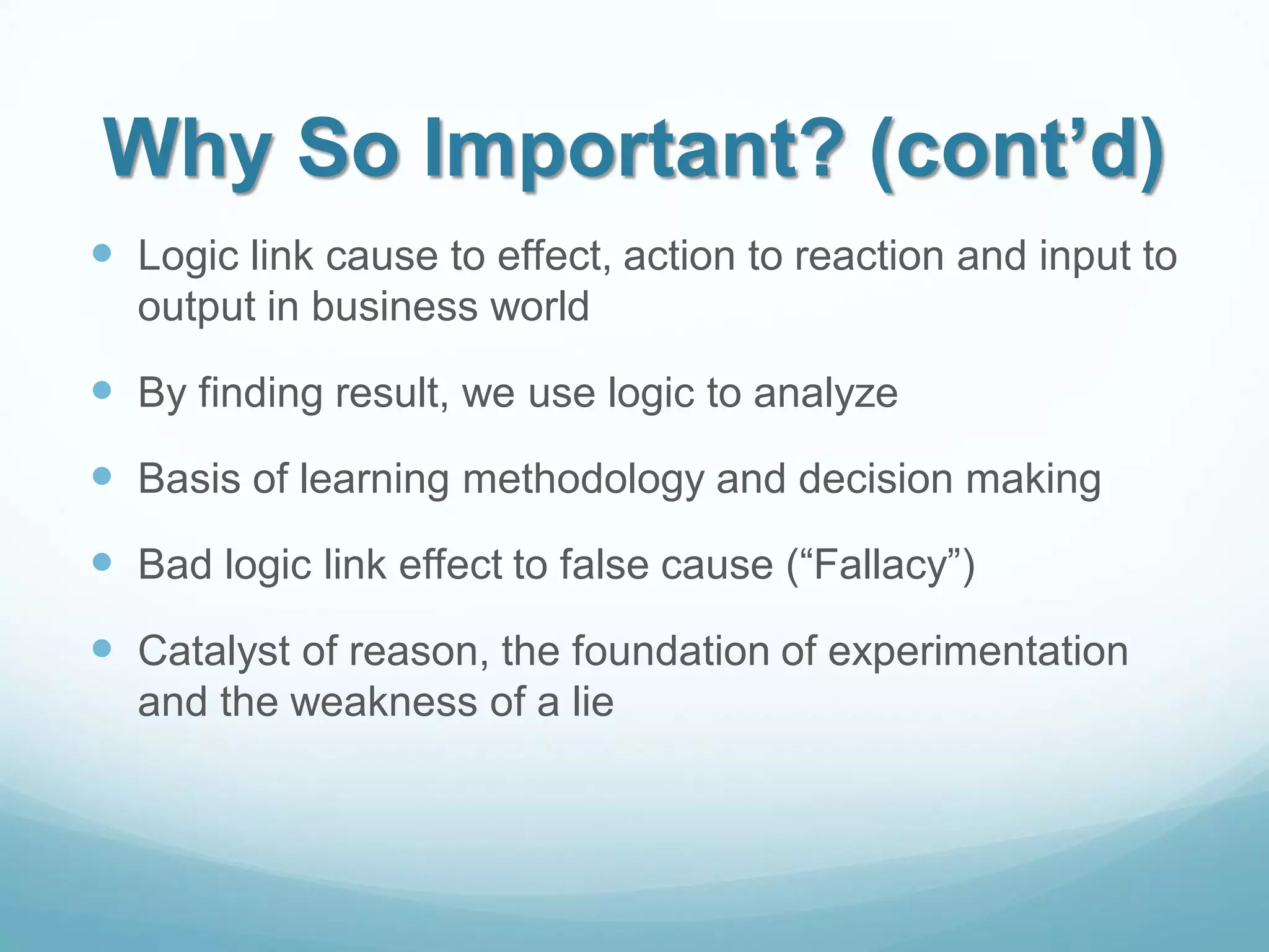The Importance of Logic in Business | PDF