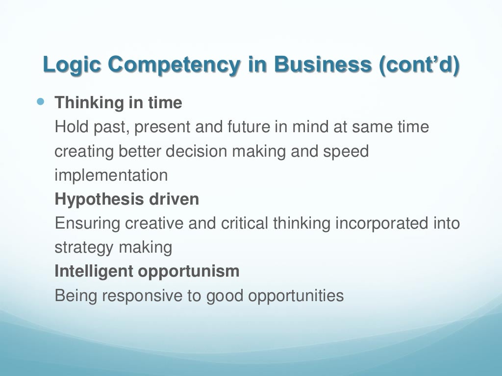 The Importance Of Logic In Business The Importance Of Logic In Business