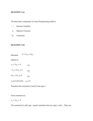 Sbmp 4203 linear programming | DOC | 3-D Graphics | Computer Software ...