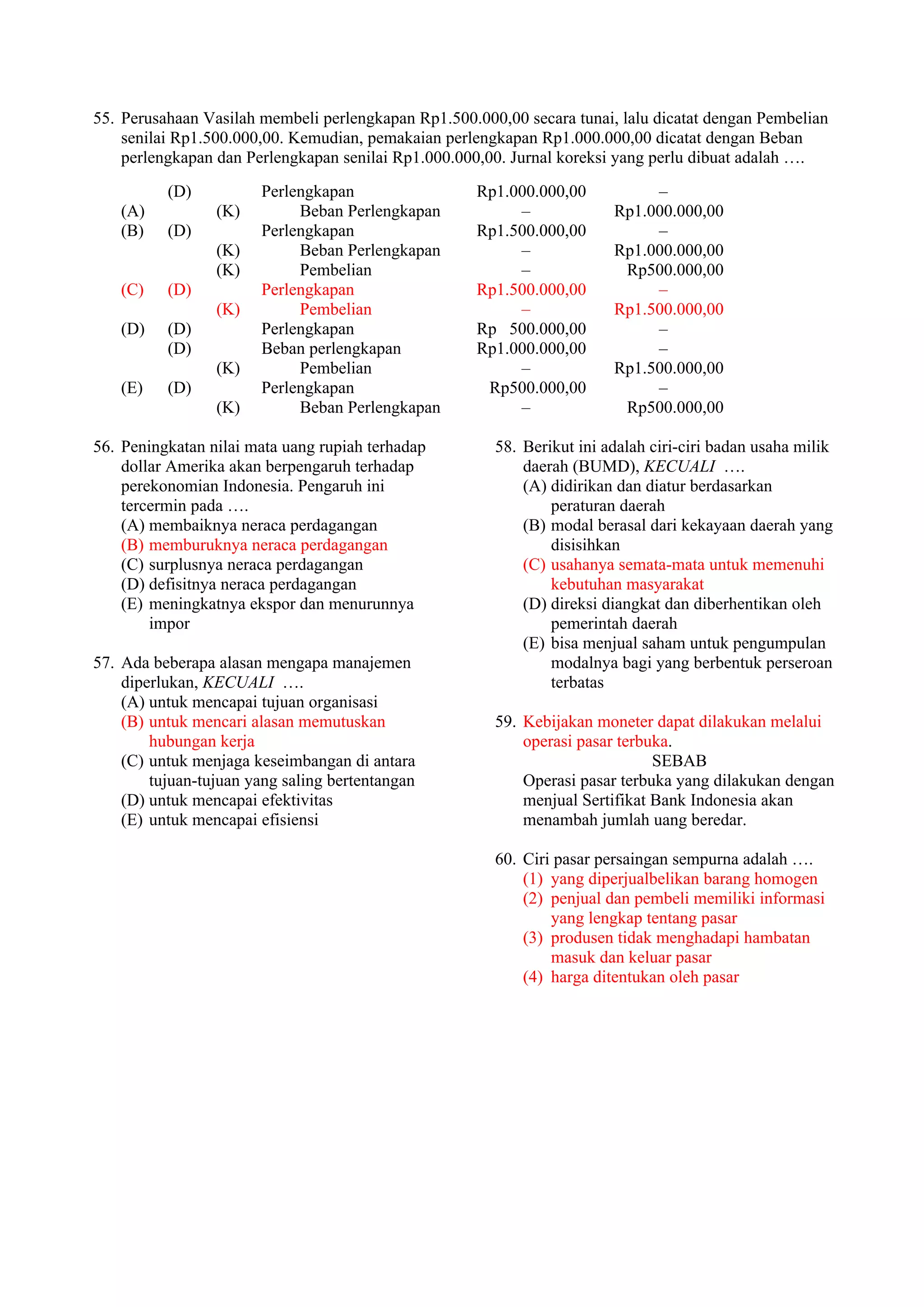 Soal Sbmptn 2016 ekonomi kode soal 423 | PDF