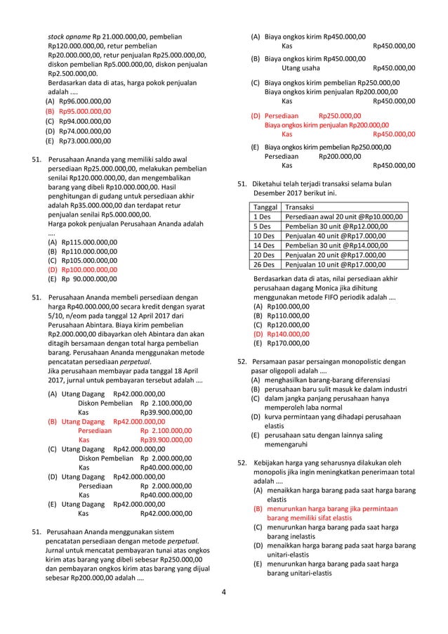 Sbmptn ekonomi 2018 kompilasi | PDF