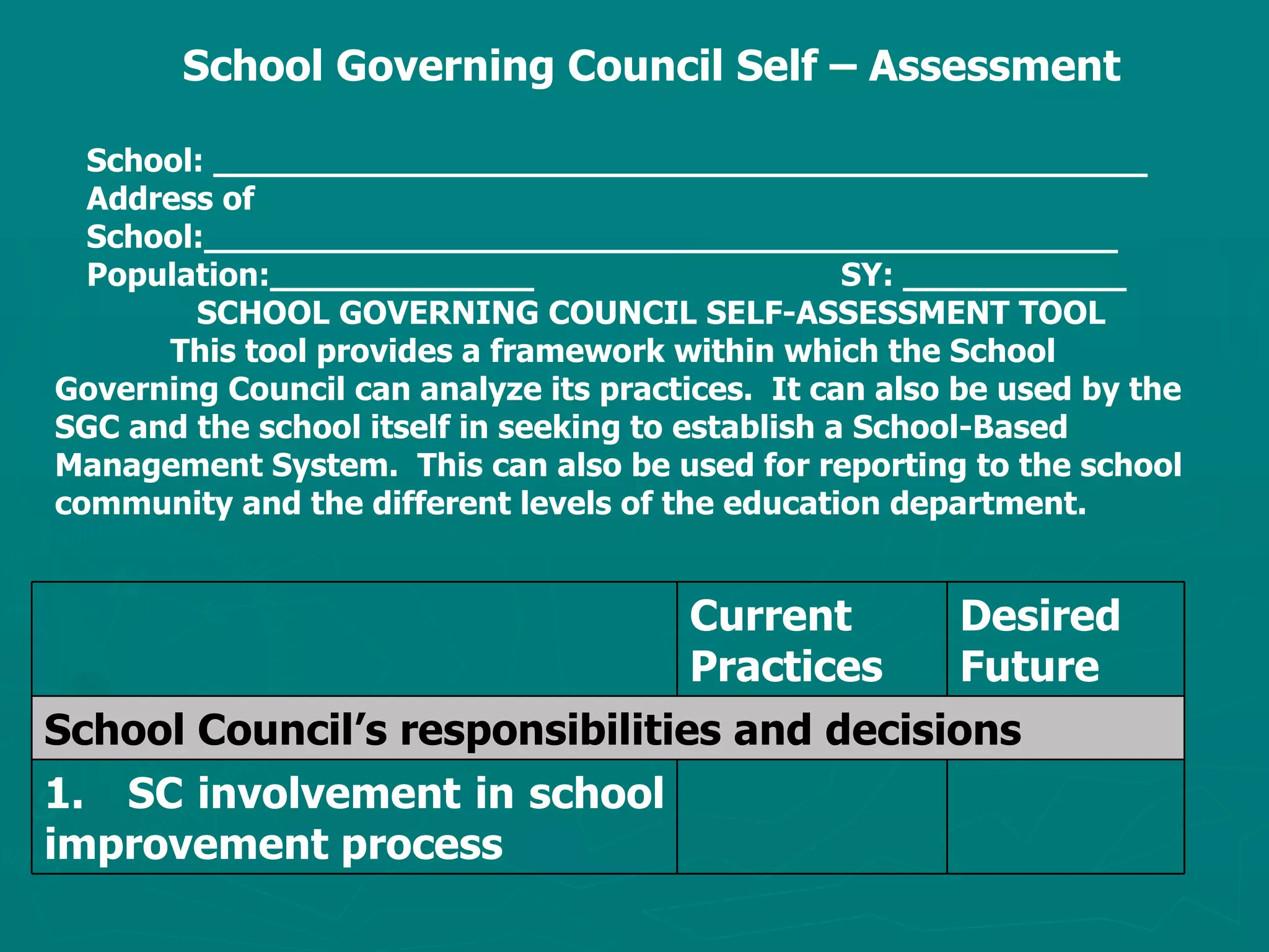 Sbm roll out sgc editted 4 roll out(1) | PPT | Professional School ...