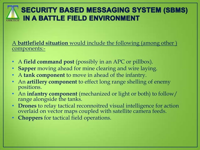 SBMS in Battle Field Management System | PPT