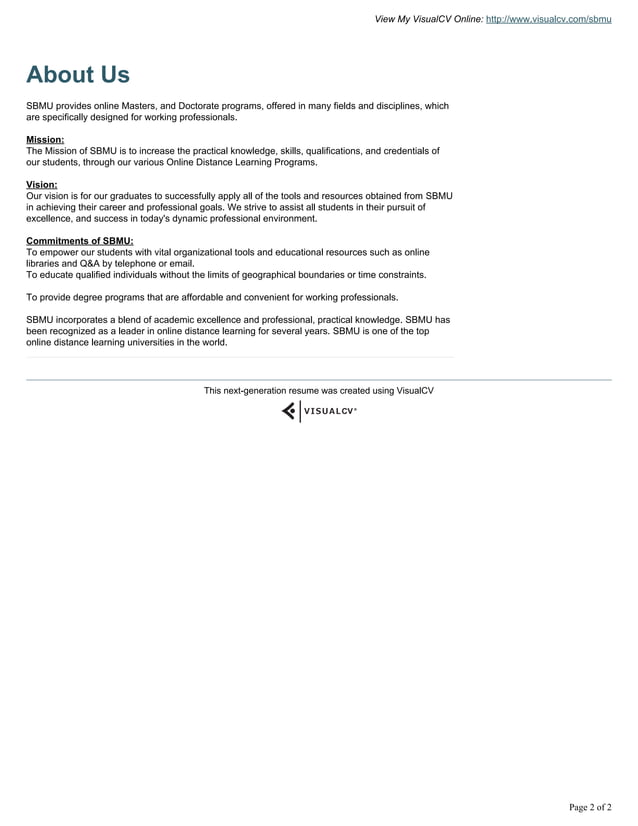 Sb Mu Visual Cv Resume | PDF