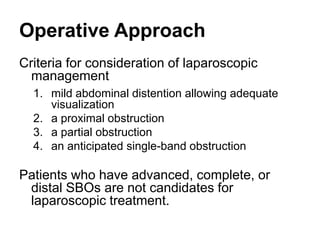 Management of Small Bowel Obstruction | PPTX