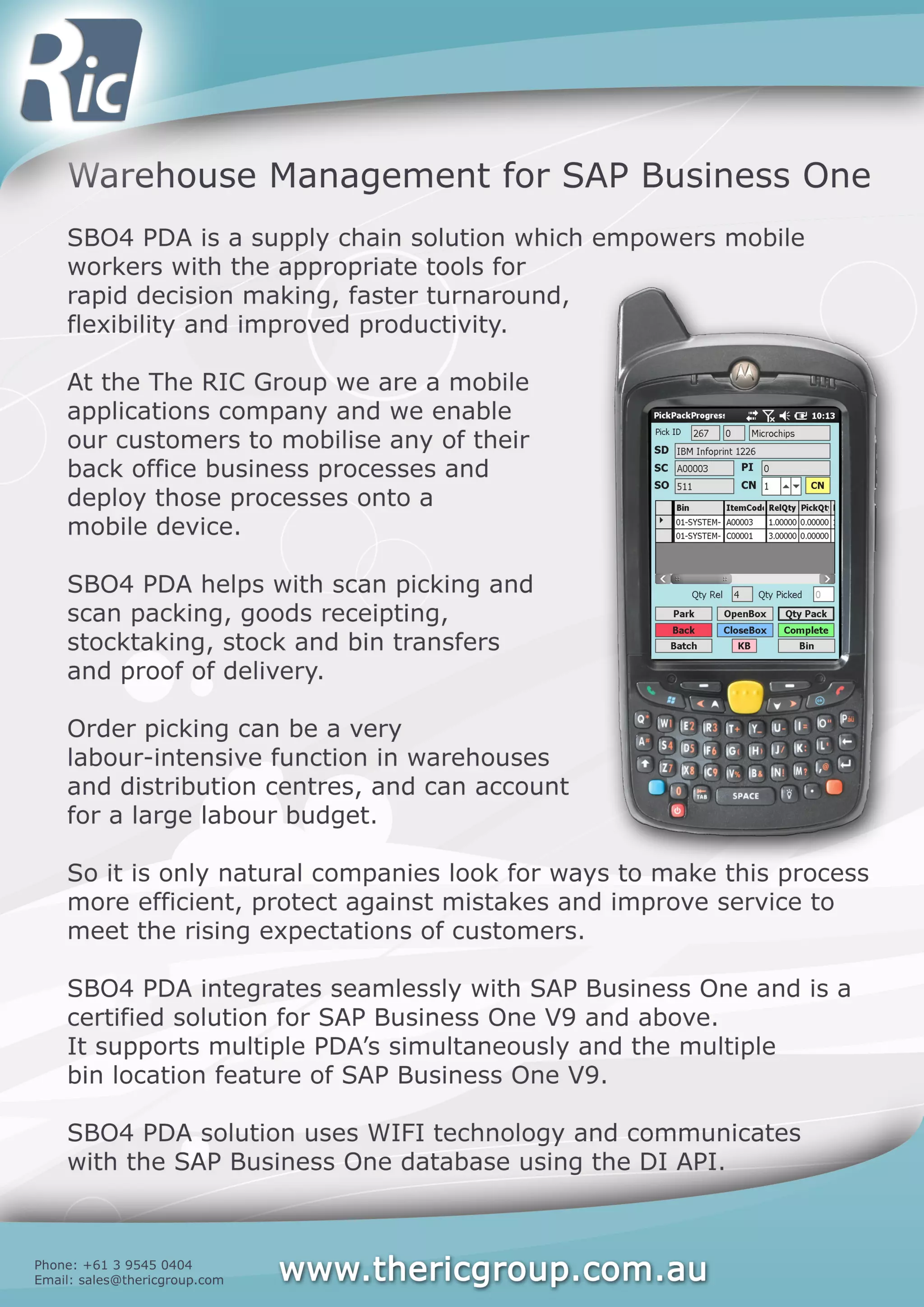 SBO4 PDA for SAP Business One | PDF | Business | Business and Finance