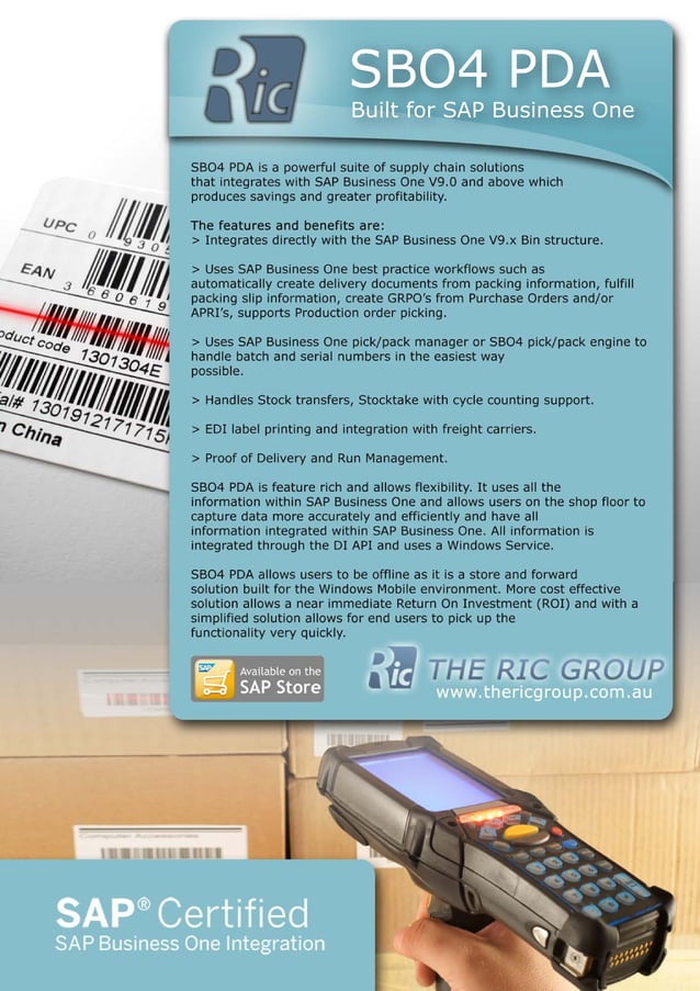 SBO4 PDA for SAP Business One Brochure | PDF