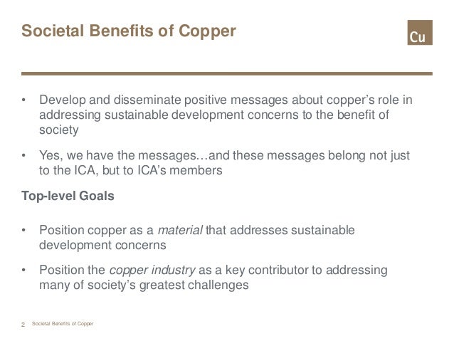 Intermational Copper Association, The societal benefits of copper