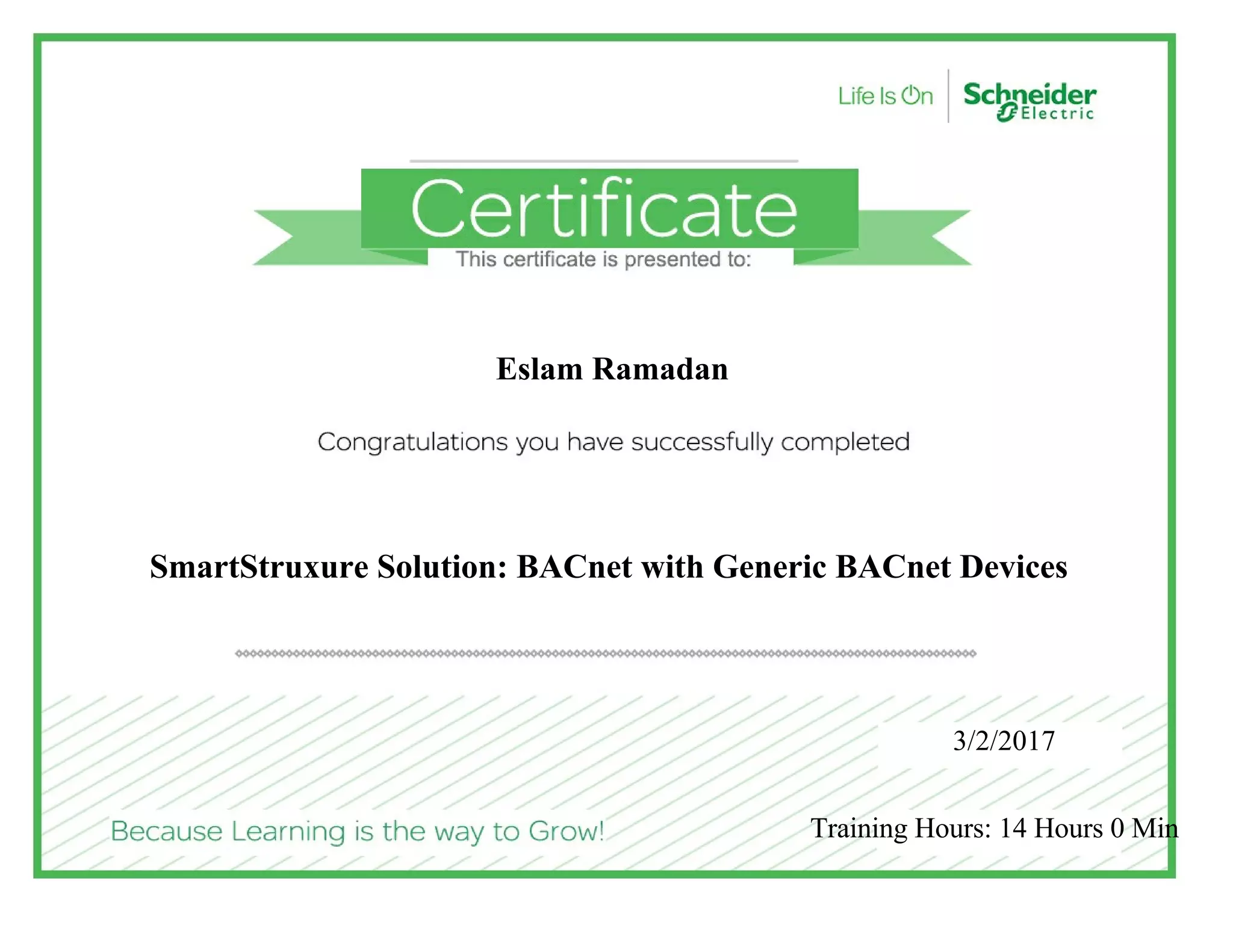 SBO generic BACnet devices Training certificate | PPT