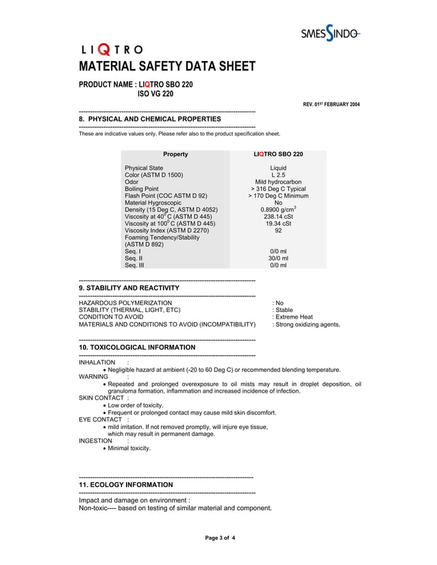 SBO ISO VG 220 | PDF