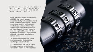 Software Bill of Materials and the Vulnerability Exploitability eXchange | PPT