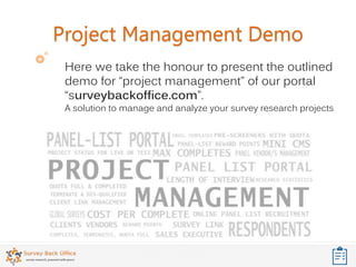 Survey Project Management Demo | PPSX | Business | Business and Finance