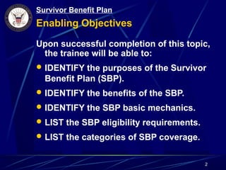 Survivor Benefit Plan Sbp | PPT