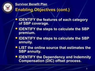 Survivor Benefit Plan Sbp | PPT