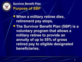 Survivor Benefit Plan Sbp | PPT