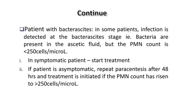 spontaneous bacterial peritonitis.pptx | Infectious Diseases | Diseases ...