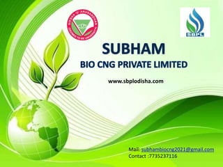 SUBHAM BIO CNG PRIVTE LIMITED PPT BIO CNG.pdf PLANT PROJECT DESIGNE GUIDELINES | PDF