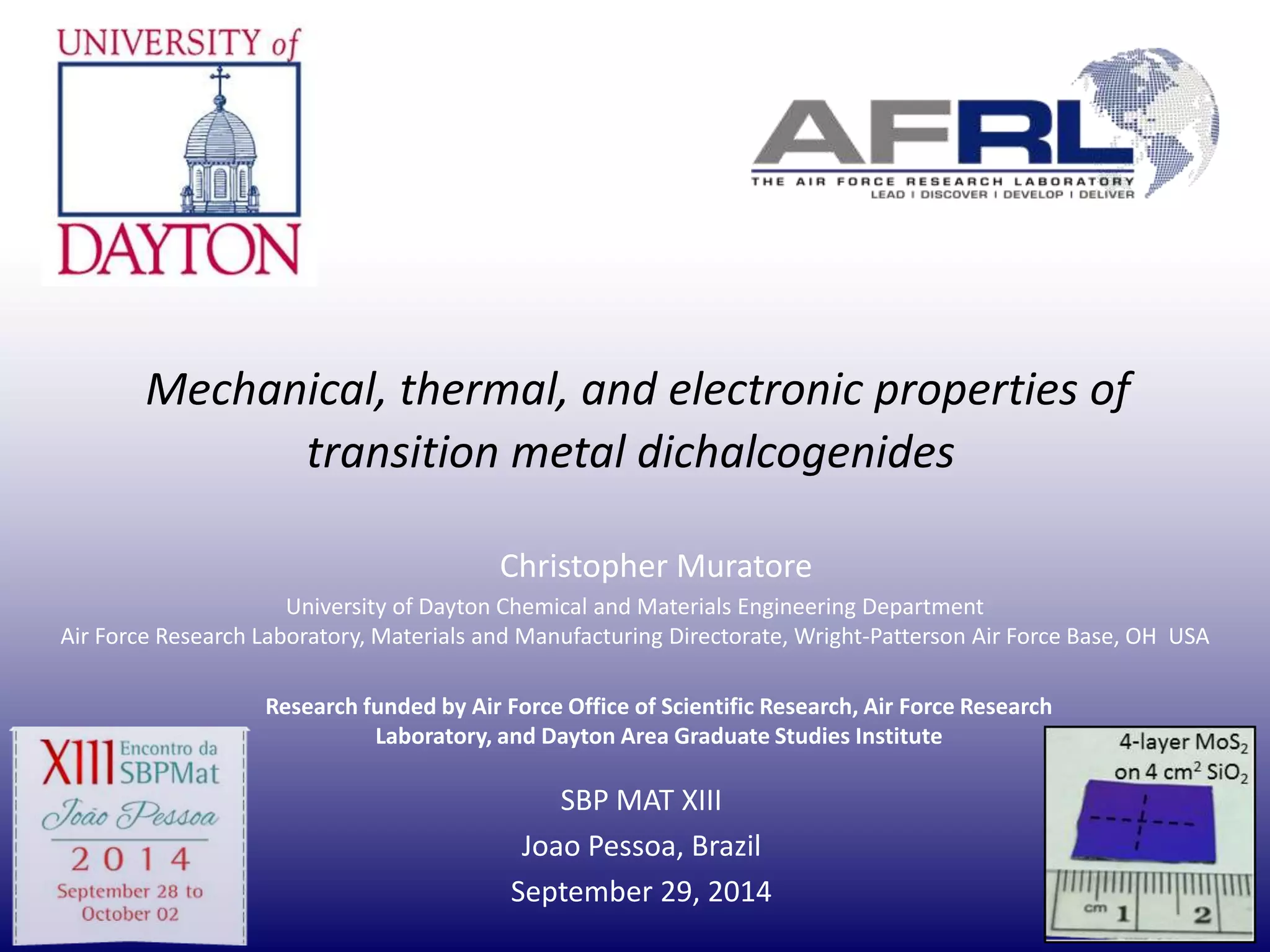 Mechanical, thermal, and electronic properties of transition metal ...