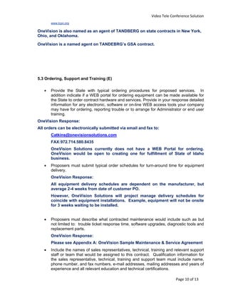 SBPO1306-One Vision Solutions-Video Conferencing Endpoint VTC ... | PDF