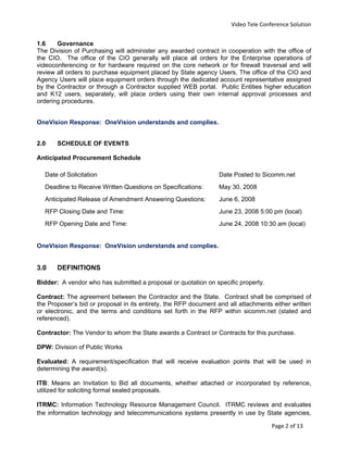 SBPO1306-One Vision Solutions-Video Conferencing Endpoint VTC ... | PDF