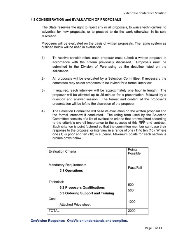 SBPO1306-One Vision Solutions-Video Conferencing Endpoint VTC ... | PDF