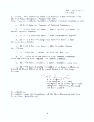 SBP opnavinst 1750.5 | PDF | Government Support and Welfare | Financial ...