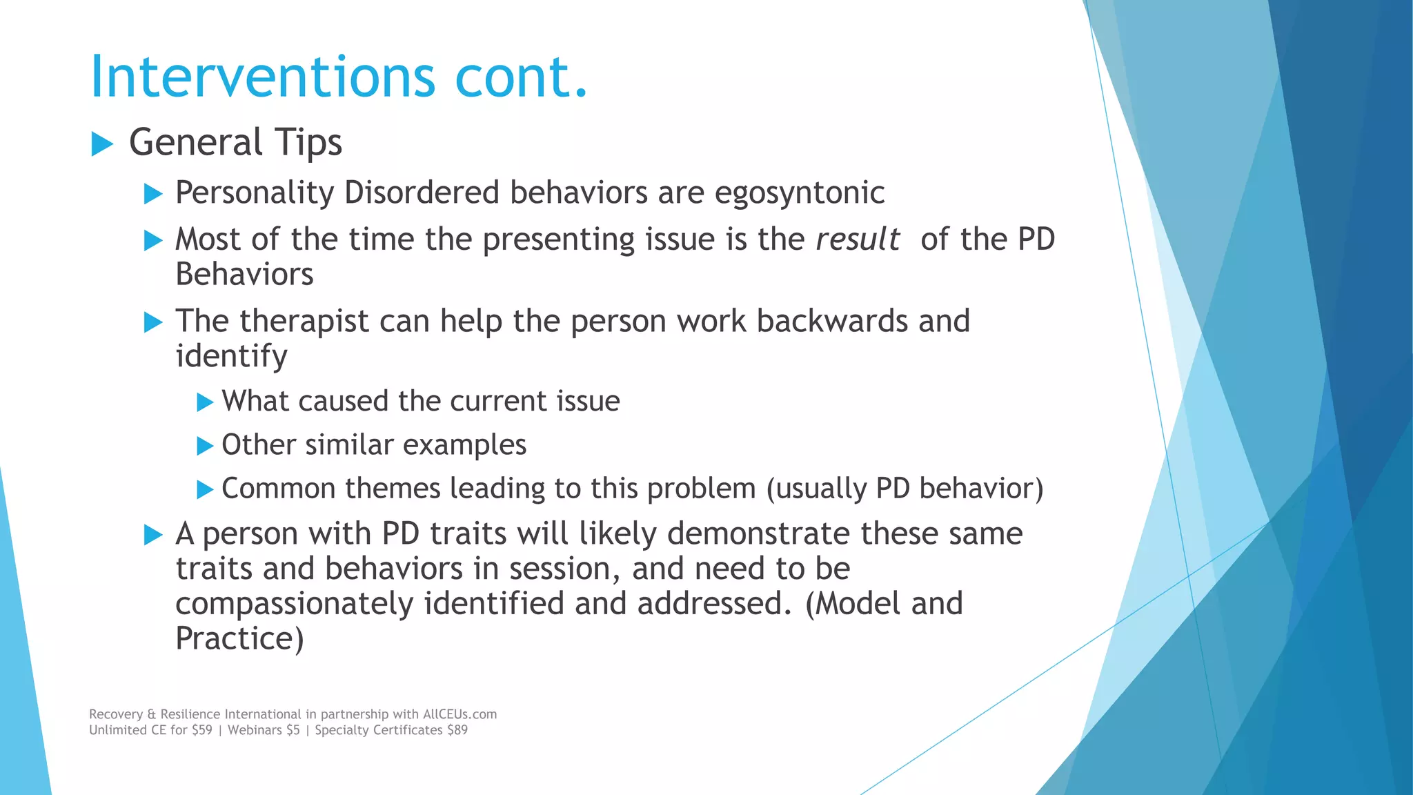 Addressing Cluster B Personality Disorders in Treatment | PPTX | Mental ...