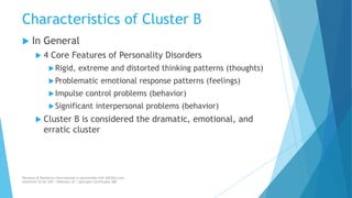 Addressing Cluster B Personality Disorders in Treatment | PPTX