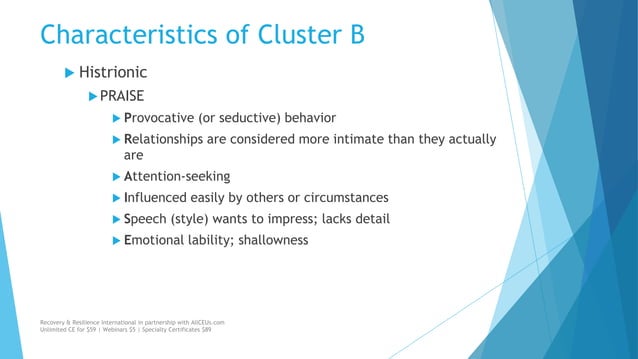 Addressing Cluster B Personality Disorders in Treatment | PPTX | Mental ...