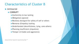 Addressing Cluster B Personality Disorders in Treatment | PPTX | Mental ...