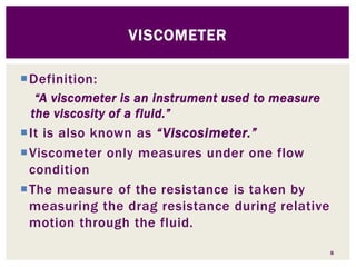 Viscometer and their types. | PPTX