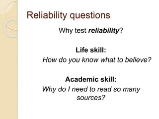 SBQ Skills - Reliability | PPTX