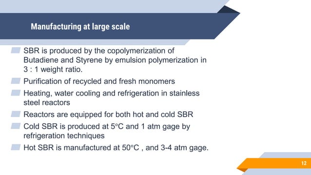 Styrene Butadiene Rubber | PPTX | Chemistry | Science