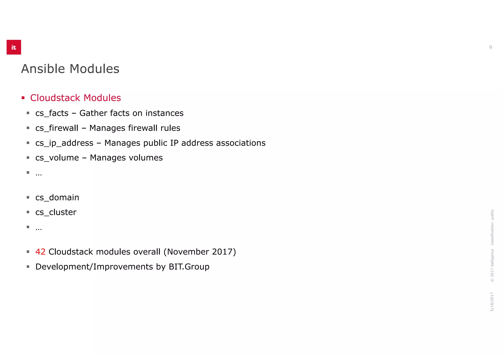 Use case: CloudStack and Ansible | PPT