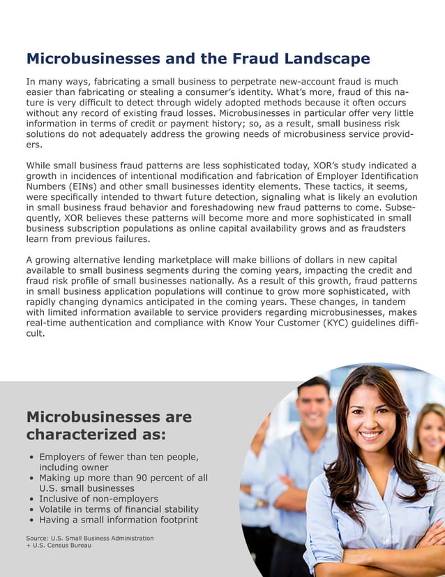 White Paper: Identifying Fraud and Credit Risk in the Smallest of Small ...