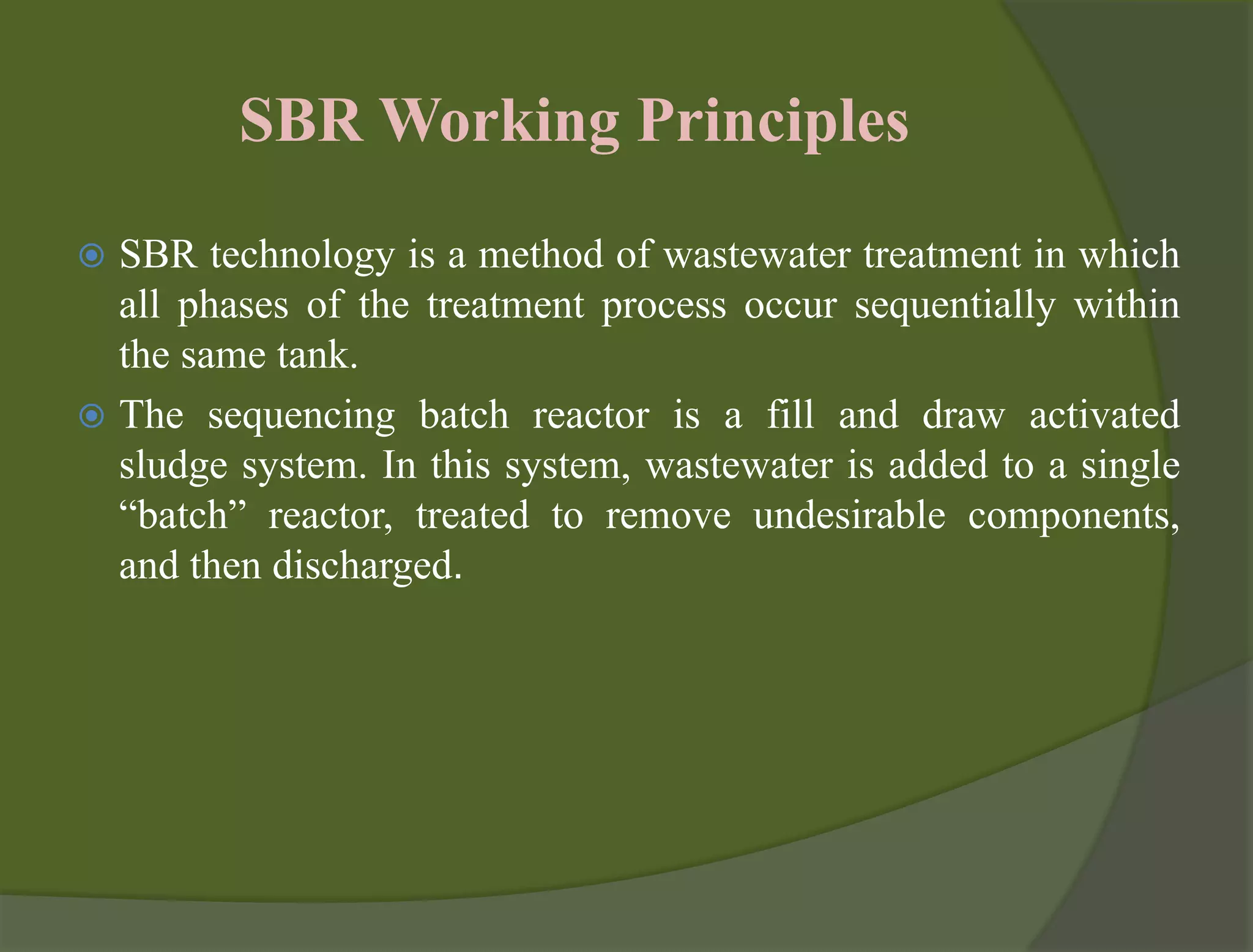 Sequential batch reactor (SBR) | PPTX