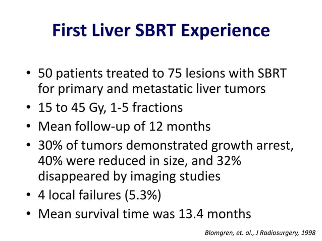 Sbrt liver tumors_kag(cancer ci 2013) karyn a. goodman | PPT
