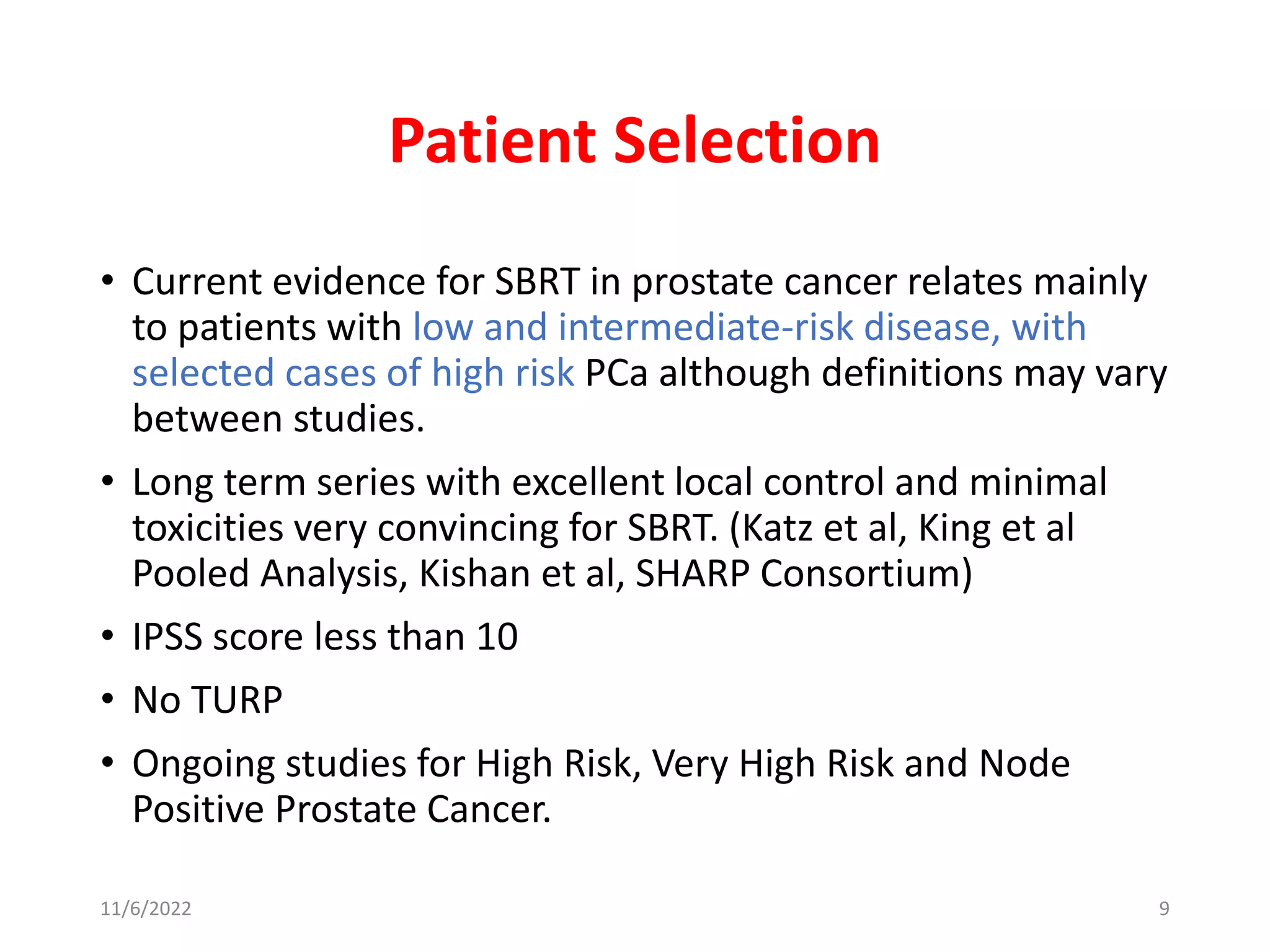 SBRT PROSTATE PLANNING | PPTX