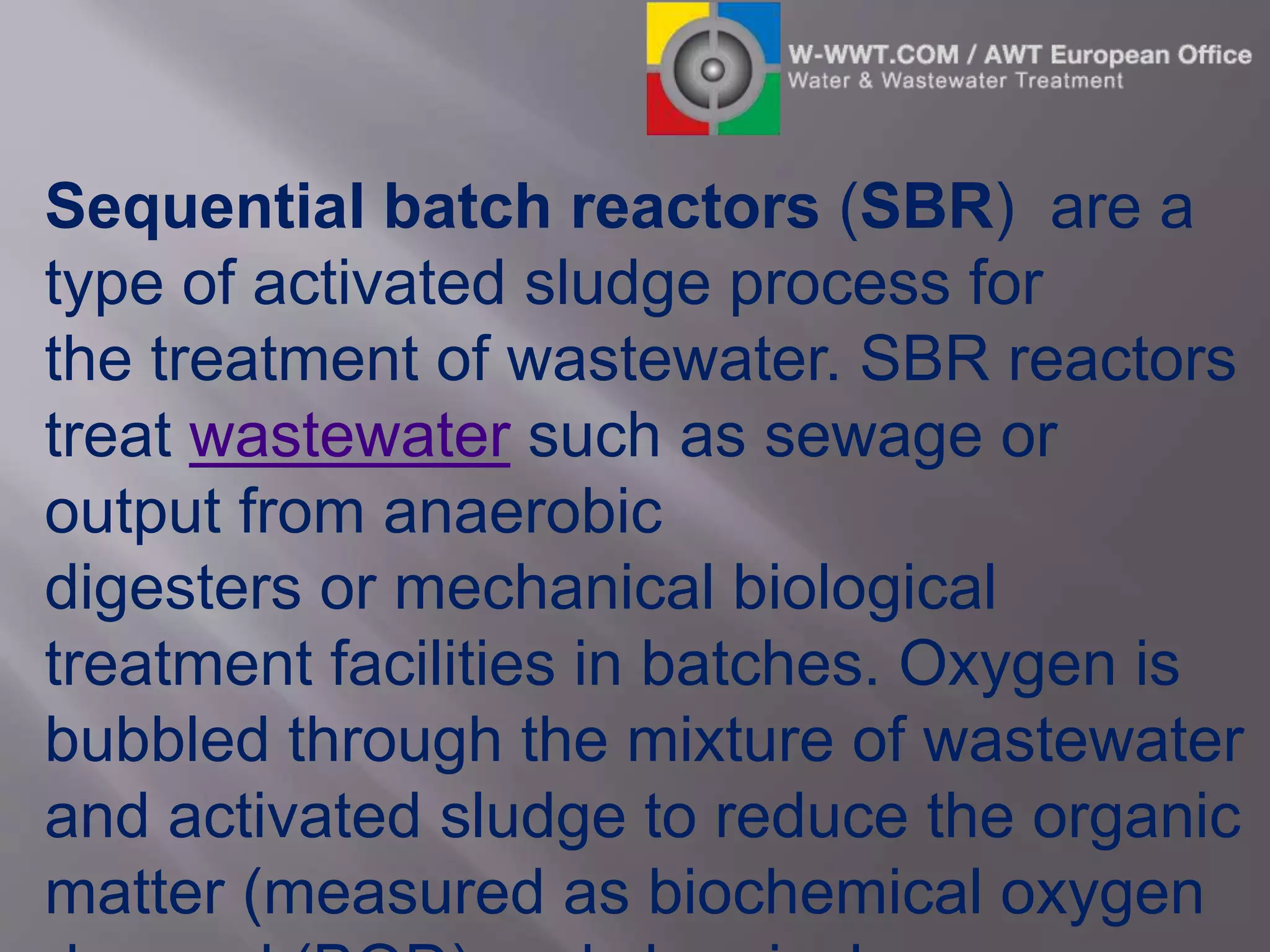 Sbr wastewater treatment plant | PPTX