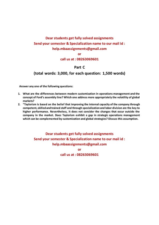 Sbs operations management | PDF