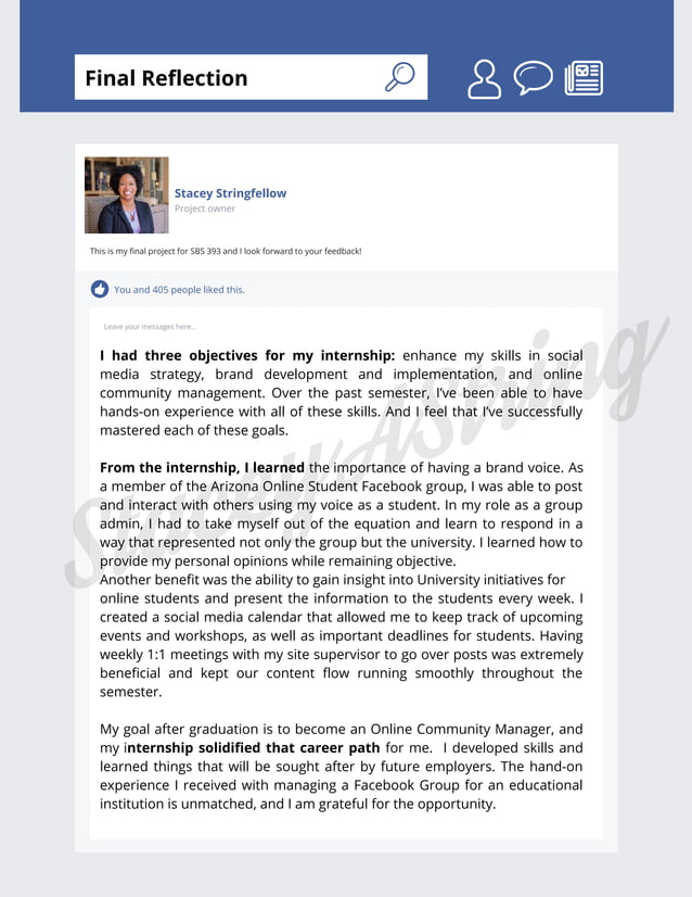 Social Media Internship- Final Reflection | PDF