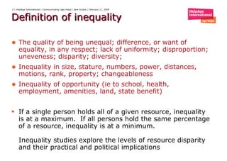 Intergenerational consequences of inequality | PPT