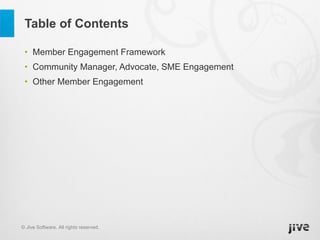 Jive SBS Key Member Engagement Plan DIY | PPT